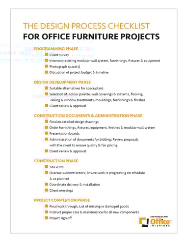 The Design Process Checklist - Office Interiors